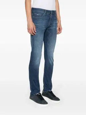 BOSS Mid-rise Straight-leg Jeans - Blue