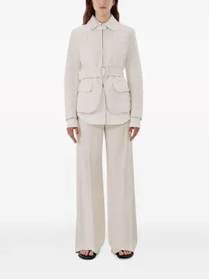 Another Tomorrow Diamond-quilted Belted Jacket - Neutrals