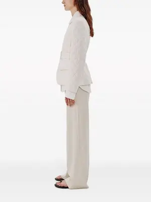 Another Tomorrow Diamond-quilted Belted Jacket - Neutrals