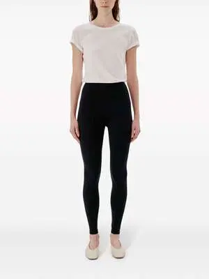 Another Tomorrow Seam-detail High-waisted Leggings - Black