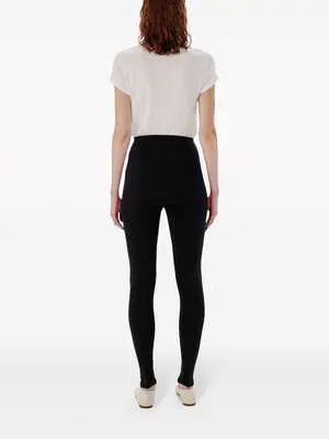 Another Tomorrow Seam-detail High-waisted Leggings - Black
