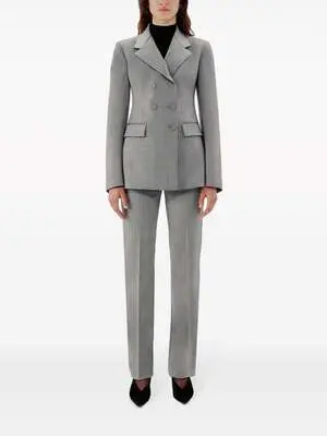 Another Tomorrow Herringbone Double-breasted Blazer