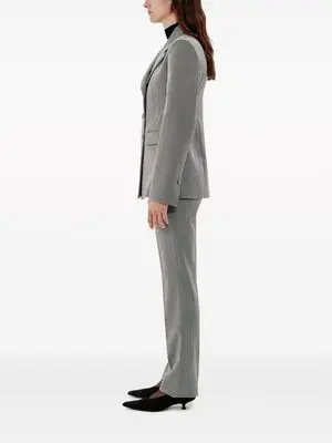 Another Tomorrow Herringbone Double-breasted Blazer