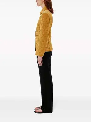 Another Tomorrow Diamond-quilted Belted Puffer Jacket - Yellow