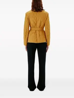 Another Tomorrow Diamond-quilted Belted Puffer Jacket - Yellow