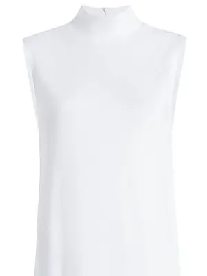 Another Tomorrow Mock-neck Midi Dress