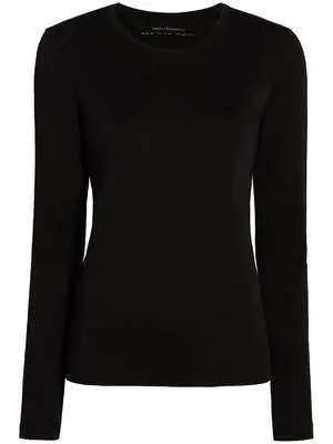 Another Tomorrow Crew-neck Long-sleeved T-shirt - Black