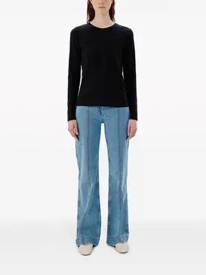 Another Tomorrow Crew-neck Long-sleeved T-shirt - Black