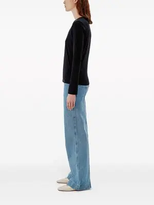 Another Tomorrow Crew-neck Long-sleeved T-shirt - Black
