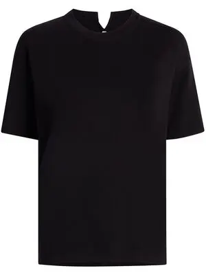 Another Tomorrow Luxe Seamed Cotton T-shirt - Black