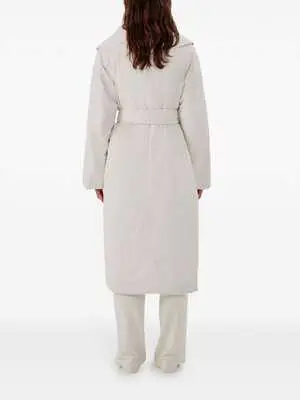 Another Tomorrow Wrap-design Belted Puffer Jacket - White