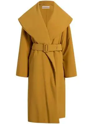 Another Tomorrow Wrap-design Puffer Jacket - Yellow