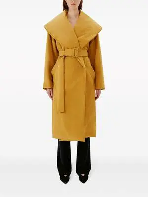 Another Tomorrow Wrap-design Puffer Jacket - Yellow