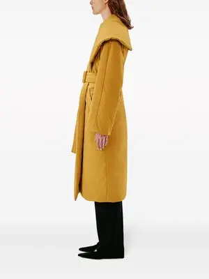 Another Tomorrow Wrap-design Puffer Jacket - Yellow