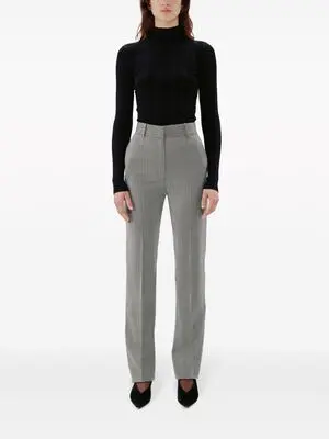 Another Tomorrow Herringbone Straight-leg Trousers