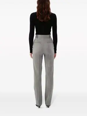 Another Tomorrow Herringbone Straight-leg Trousers