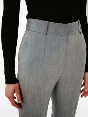 Another Tomorrow Herringbone Straight-leg Trousers