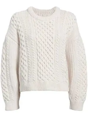 Another Tomorrow Cable-knit Wool Jumper
