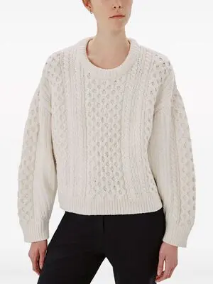 Another Tomorrow Cable-knit Wool Jumper