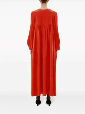 Another Tomorrow Pleated Empire Midi Dress