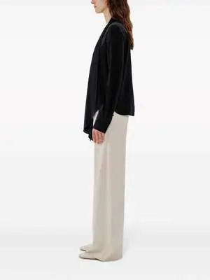 Another Tomorrow Pussy-bow Silk-crepe Blouse