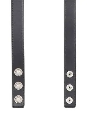 Balmain Western Crystal-embellished Leather Belt