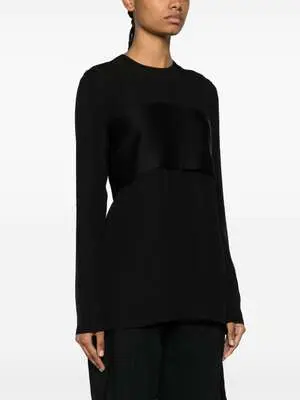 TOTEME Crepe-texture Long-sleeved Top - Black