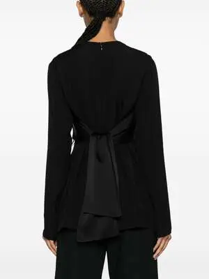 TOTEME Crepe-texture Long-sleeved Top - Black