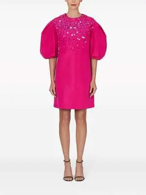Carolina Herrera Sequin-embellished Puff-sleeve Shift Minidress
