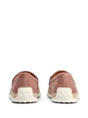 TOD'S Gomma Leather Loafers - Pink