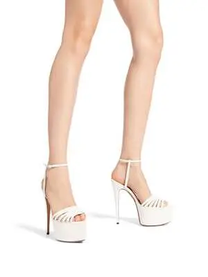 Alexandre Vauthier Leather Platform Sandals - White