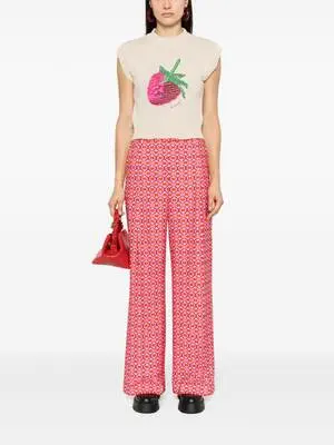 La DoubleJ Lampone Embroidered Knitted Vest