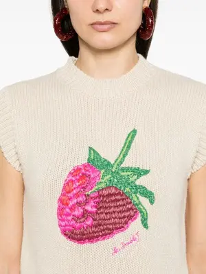 La DoubleJ Lampone Embroidered Knitted Vest