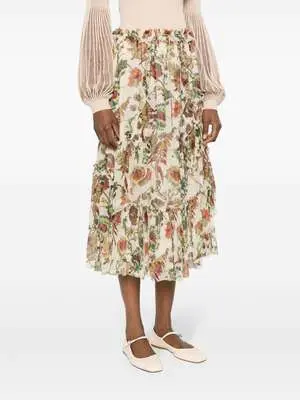 Ulla Johnson Freesia Tiered Silk Skirt
