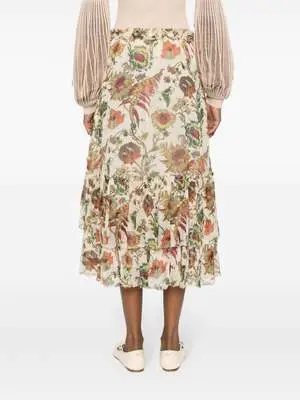 Ulla Johnson Freesia Tiered Silk Skirt