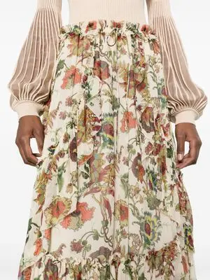 Ulla Johnson Freesia Tiered Silk Skirt