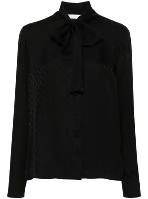 Palm Angels Monogram-jacquard Silk Blouse