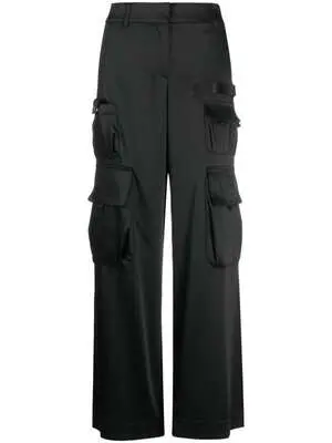 Off-White Satin Cargo Trousers - Black