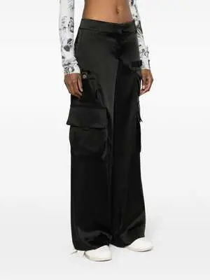 Off-White Satin Cargo Trousers - Black