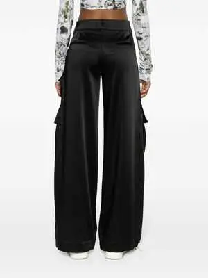 Off-White Satin Cargo Trousers - Black