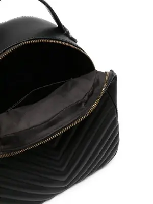 Pinko Love Chevron Leather Backpack - Black