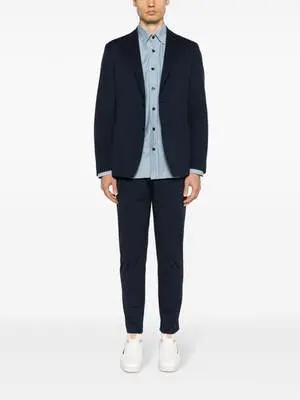 BOSS Notched-lapels Single-breasted Blazer - Blue