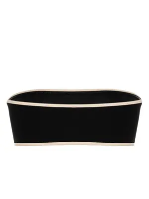 TOTEME Striped-edge Bikini Top - Black