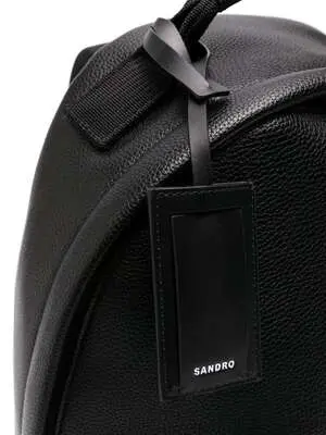 Sandro Coated Canvas Backpack - Black