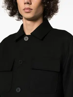 Sandro Button-up Overshirt - Black