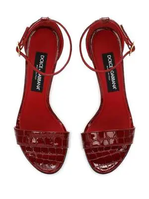 Dolce & Gabbana Dg-heel Leather Sandals - Red