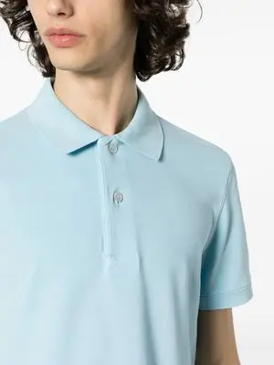 TOM FORD Cotton Piqué Polo Shirt - Blue