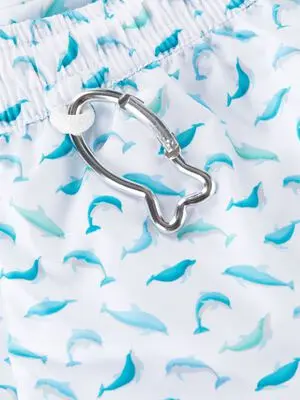Fedeli Madeira Dolphin-print Swim Shorts - White