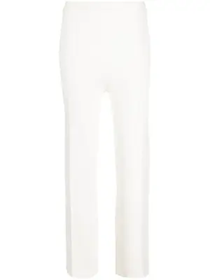 AERON Straight-leg Rib-knit Trousers - Neutrals
