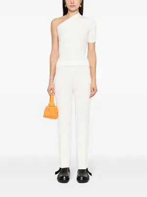 AERON Straight-leg Rib-knit Trousers